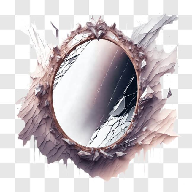 Download Damaged Mirror Frame with Visible Cracks PNGs Online ...