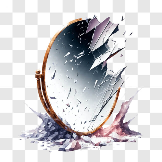 Download Broken Mirror Shattered into Pieces PNGs Online - Creative Fabrica