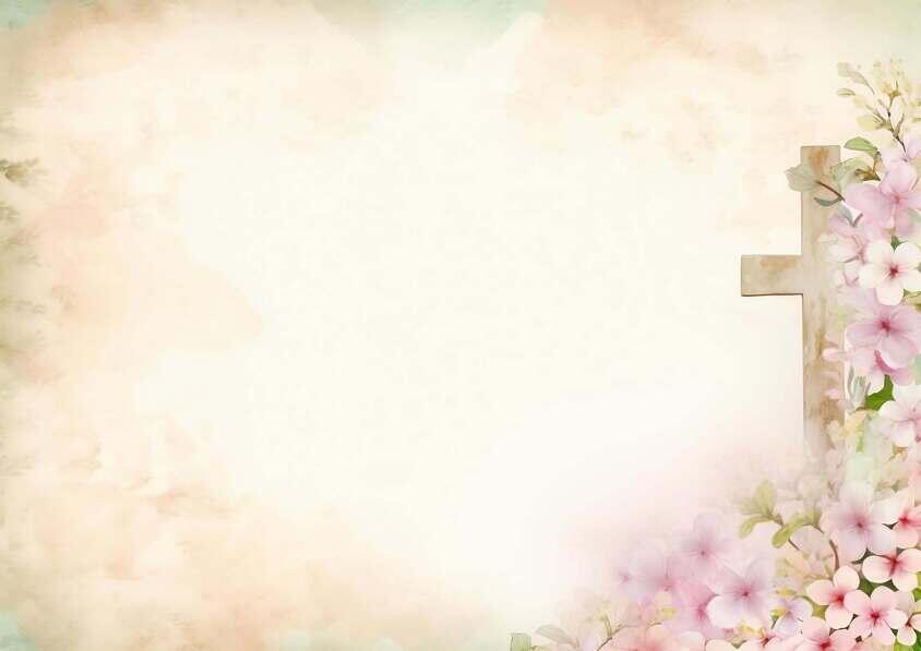 Download Religious Cross with Pink Flowers Background Backgrounds ...