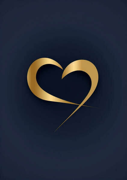 Download Gold Heart Logo on Dark Blue Background Backgrounds Online ...