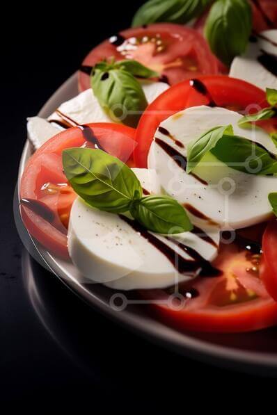 Delicious Caprese Salad with Fresh Tomatoes and Mozzarella stock photo ...