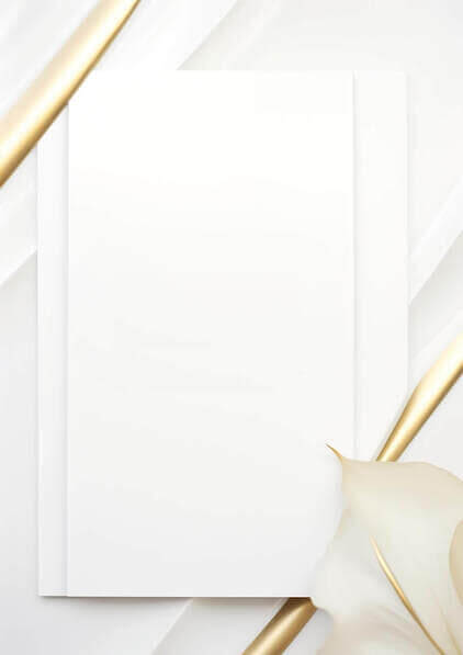 Download Elegant White Wedding Invitation with Lily and Gold Frame ...