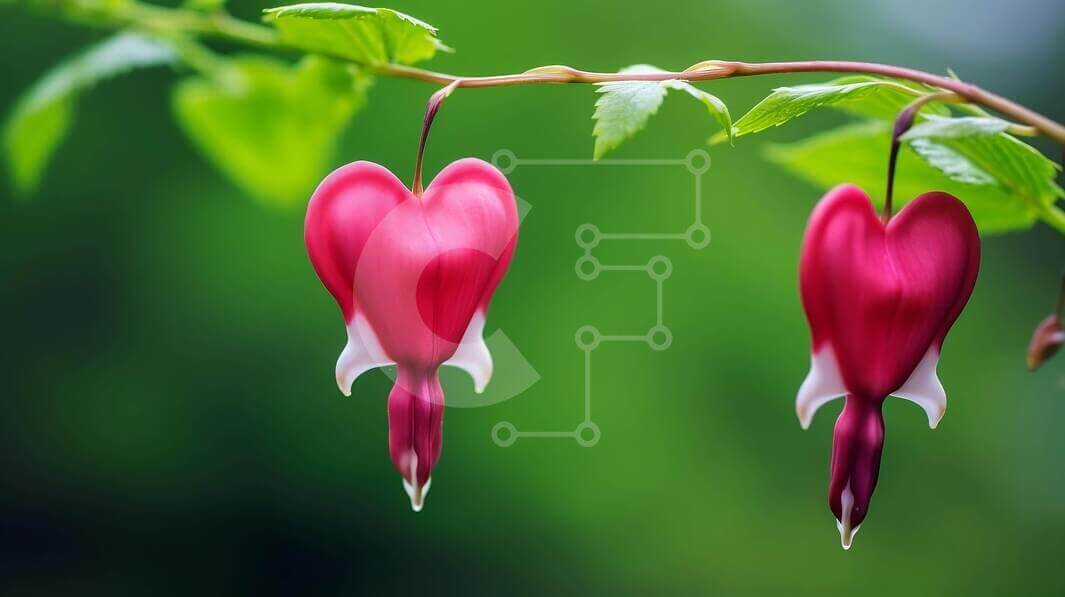 Beautiful Red Heart-Shaped Flowers in Nature stock photo | Creative Fabrica