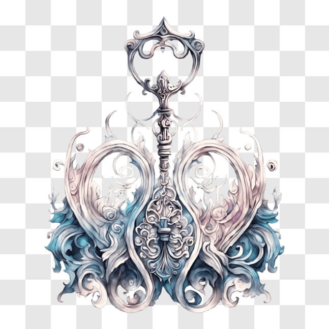 Download Ornate Fantasy Key with Swirls and Flowers Design PNGs Online ...
