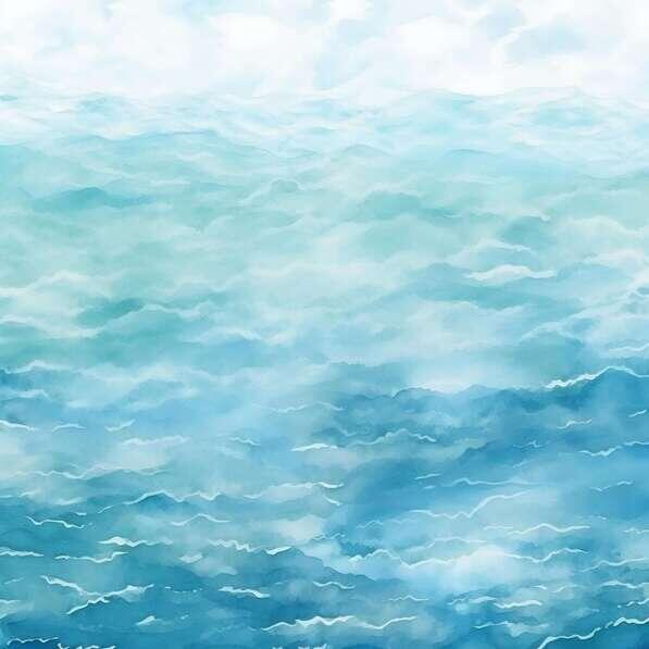 Download Ocean Watercolor Painting with Waves and Clouds Backgrounds ...