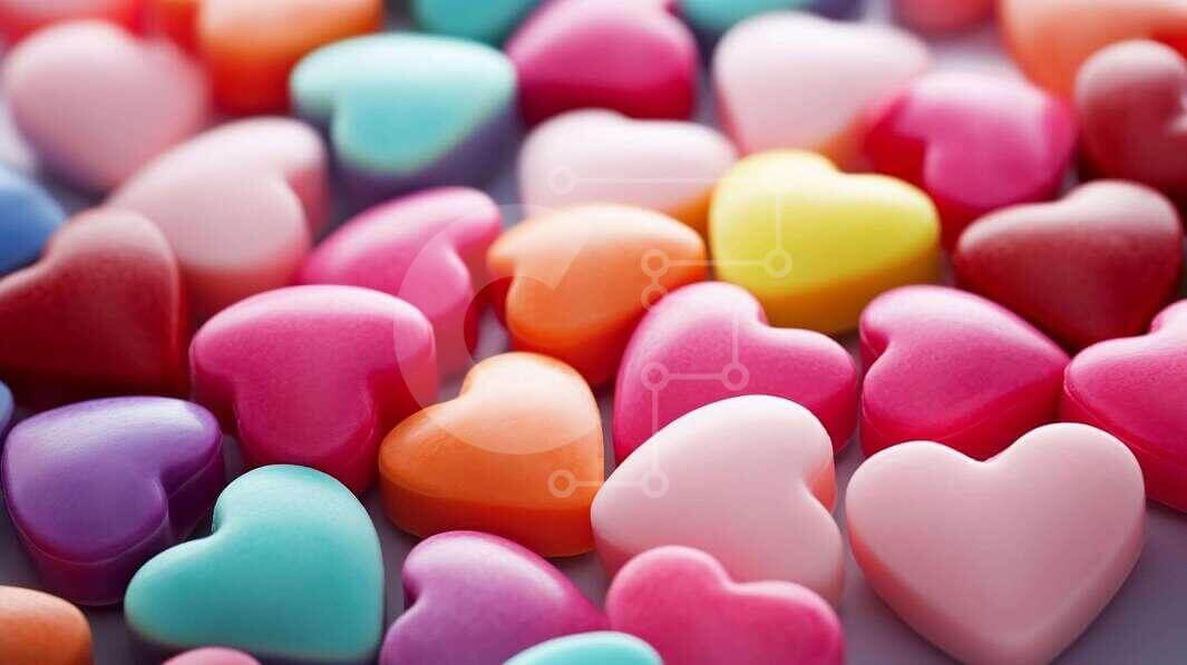 Celebratory Colorful Heart-Shaped Candies stock photo | Creative Fabrica
