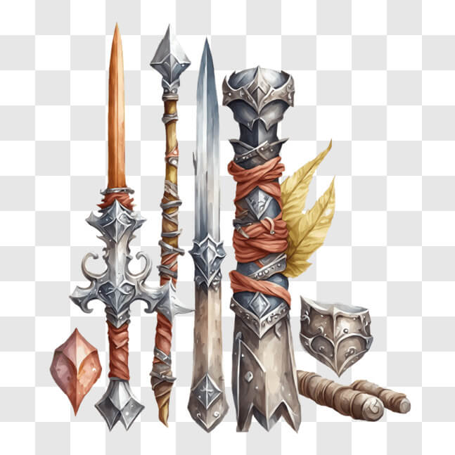 Download Fantasy Weapons Set for RPGs and Entertainment PNGs Online ...
