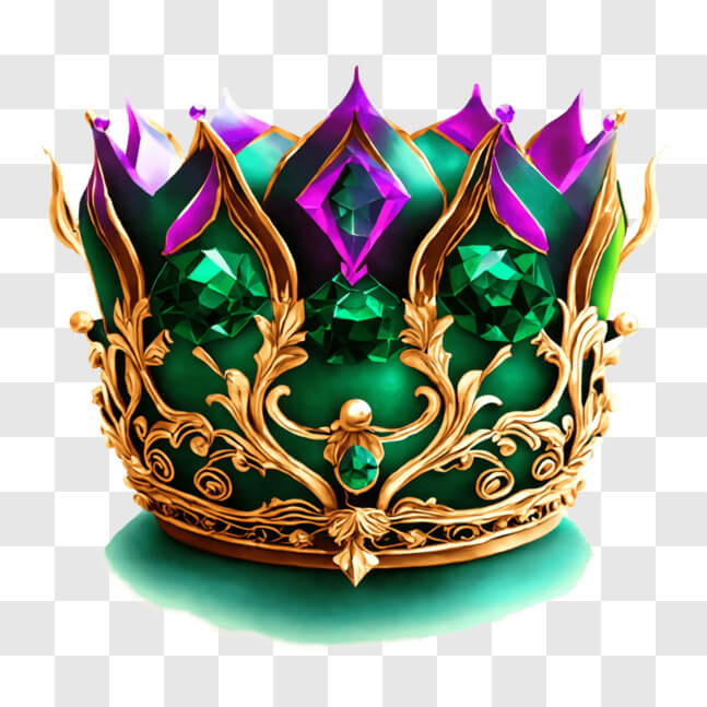 Download Green Crown with Purple and Green Gemstones PNGs Online ...