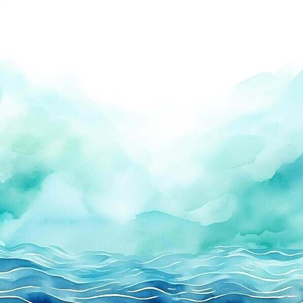 Download Ocean Watercolor Painting with Waves and Clouds Backgrounds ...
