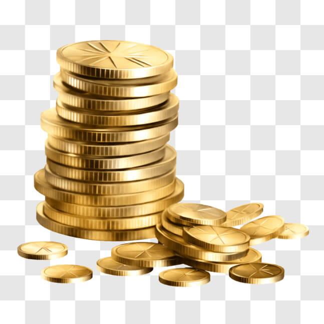 Download Stack of Gold Coins on Black Background PNGs Online - Creative ...