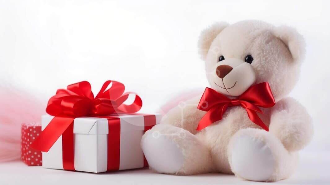 Teddy Bear with Gifts and Balloons - A Festive Occasion stock photo ...