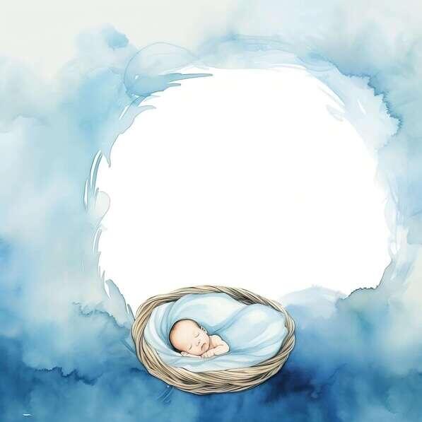 Download Baby Sleeping in Nest Surrounded by Clouds Backgrounds Online ...