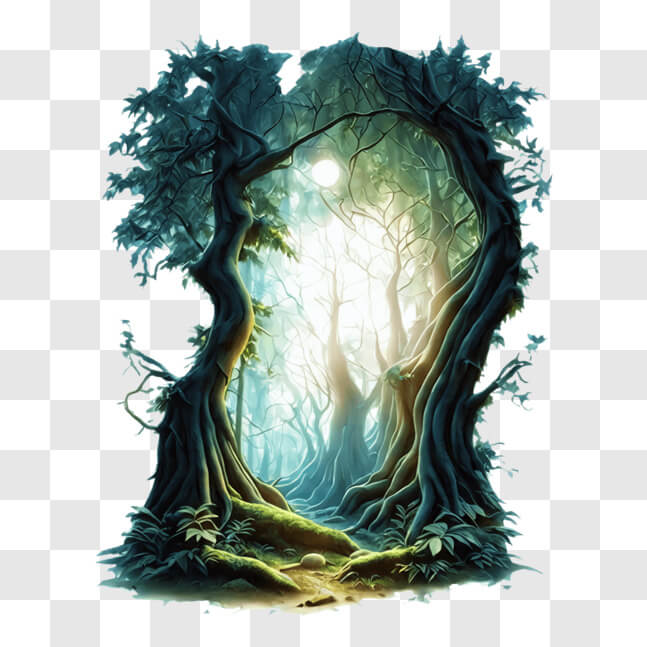Download Enchanted Forest with Illuminated Paths PNGs Online - Creative ...