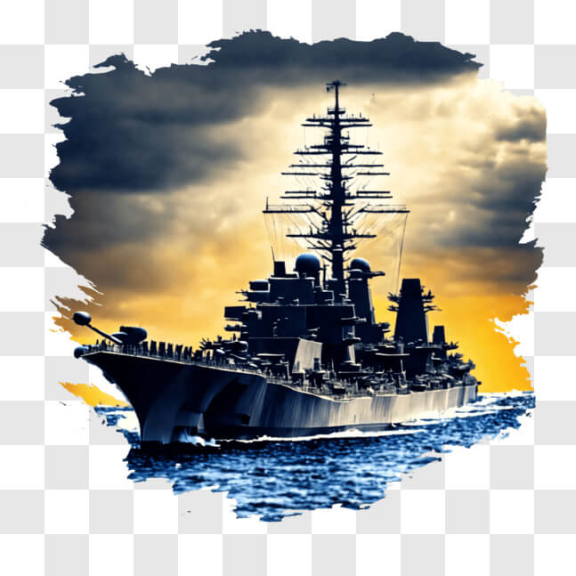 Download Large Navy Ship Sailing in the Ocean PNGs Online - Creative ...