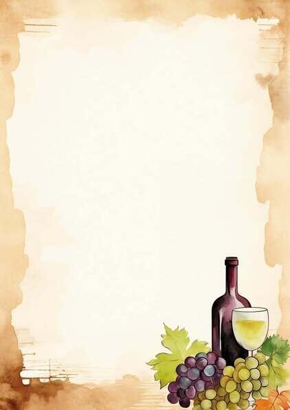 Download Wine bottle, grapes, and empty paper with glass of wine on top ...