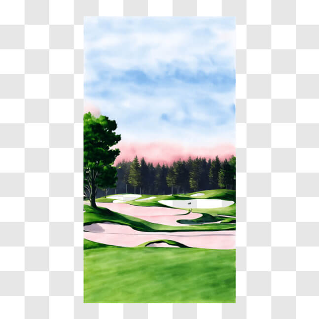 Download Scenic Golf Course Landscape PNGs Online - Creative Fabrica