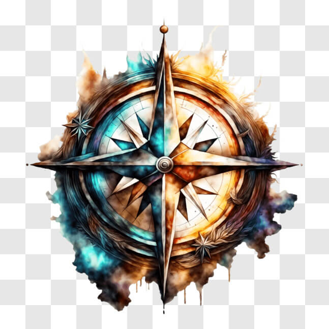 Download Colorful Compass Abstract Design for Travel Inspiration PNGs ...