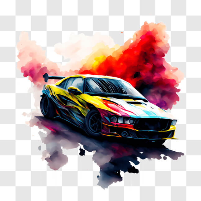 Download Colorful Race Car Abstract Painting PNGs Online - Creative Fabrica