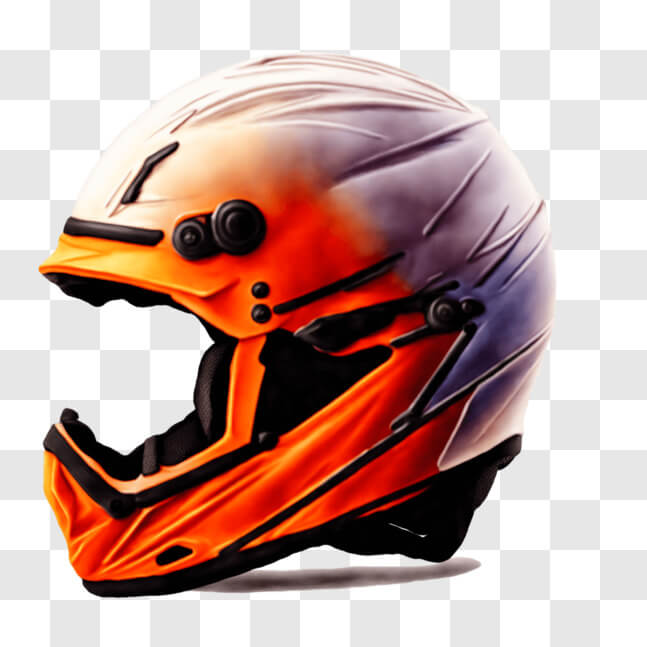 Download Orange and White Motorcycle Helmet on Black Background PNGs ...
