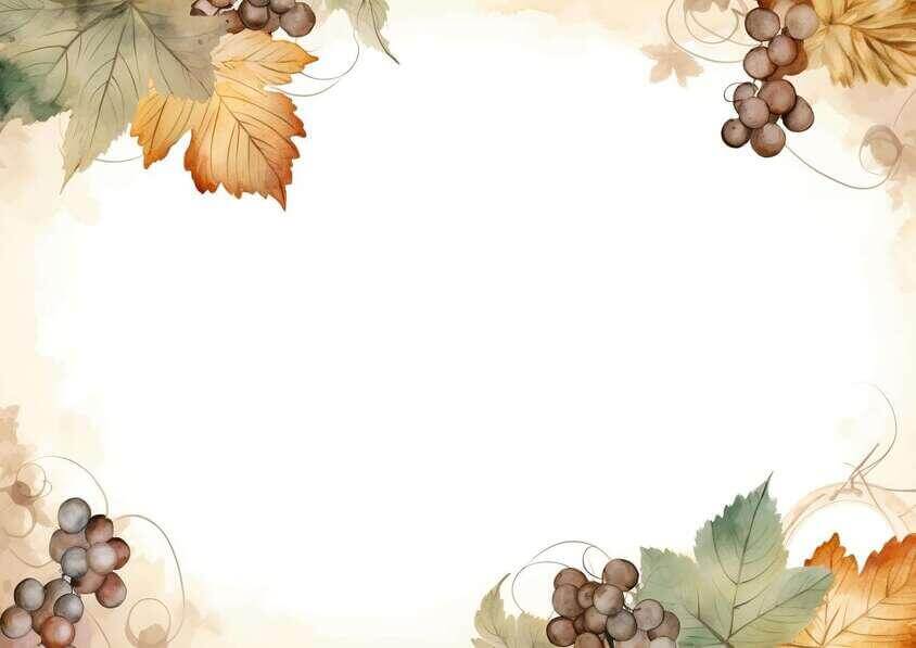 Download Autumn Watercolor Background with Grapes and Vines Backgrounds ...