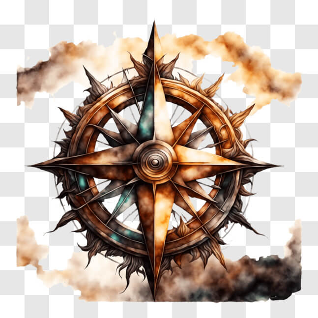 Download Colorful Compass in the Clouds - Abstract Artwork PNGs Online ...