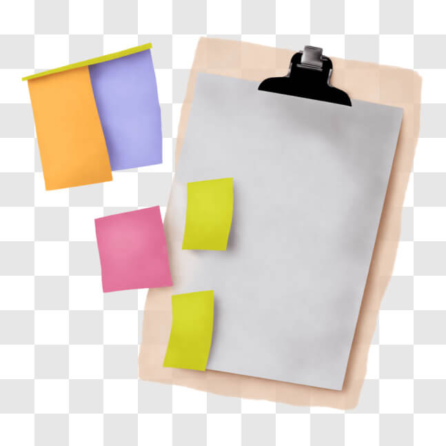 Download Colorful Post-it Notes on Clipboard with Papers PNGs Online ...