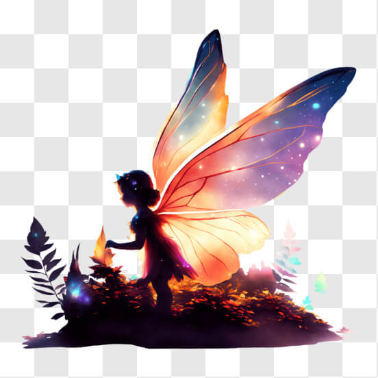Download Enchanted Fairy in the Forest with Colorful Lights PNGs Online ...