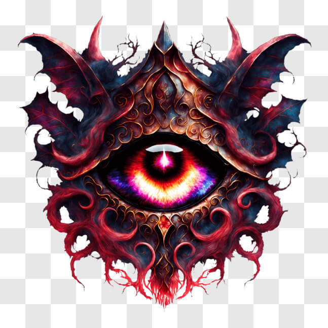Download Devilish Eye with Flames in Elaborate Design PNGs Online ...