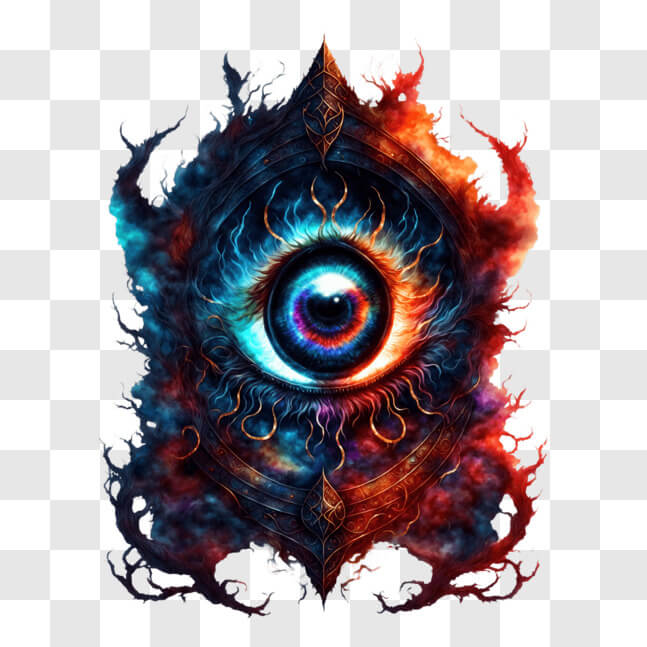 Download Evil Eye Surrounded by Fire and Flames PNGs Online - Creative ...