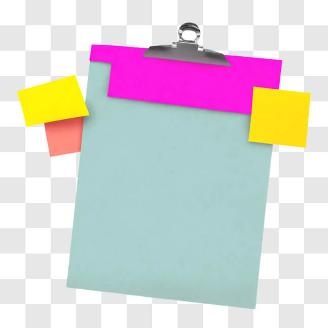 Download Colorful Post-it Notes on Clipboard PNGs Online - Creative Fabrica