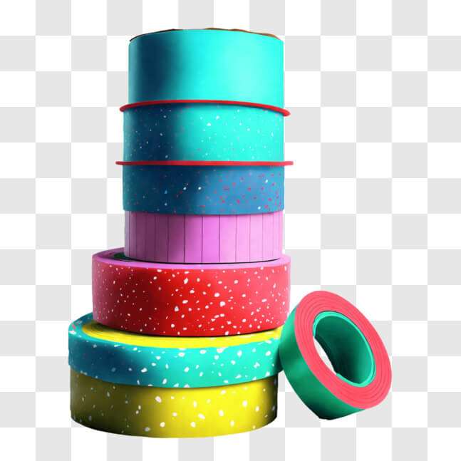 Download Colorful Washi Tape Stack PNGs Online - Creative Fabrica