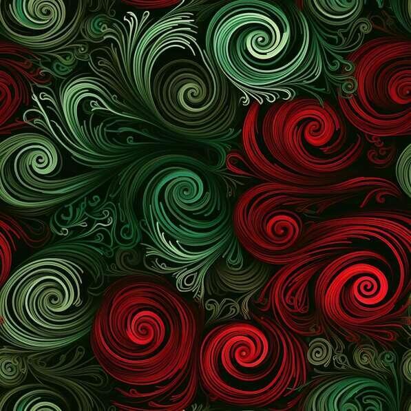 Download Green, Red, and Black Swirls Seamless Pattern Patterns Online ...