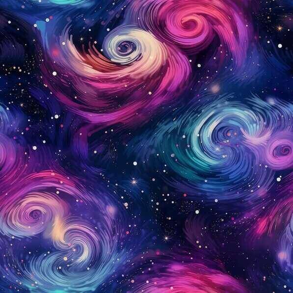 Download Colorful Swirls and Spirals Seamless Pattern on Dark Blue ...