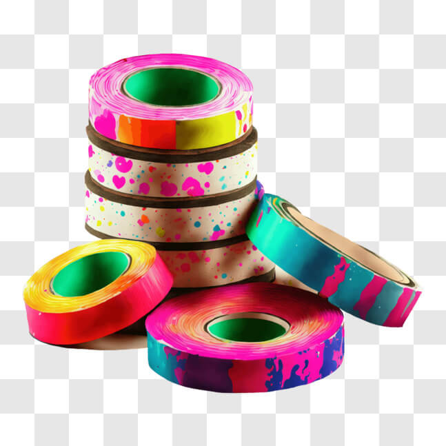 Download Colorful Stack of Tapes PNGs Online - Creative Fabrica