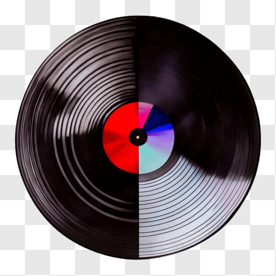 Download Colorful Vinyl Record Album Cover with Swirls PNGs Online ...