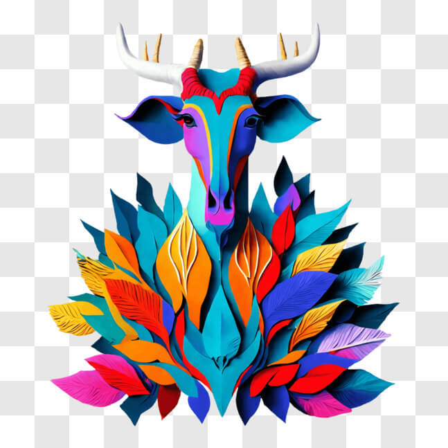 Download Colorful Paper Cut Animal with Leaves Design PNGs Online ...