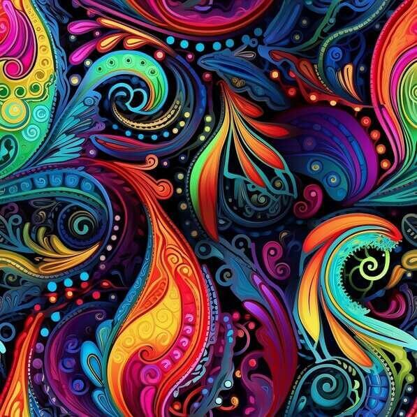 Download Colorful Abstract Seamless Pattern on Black Background ...