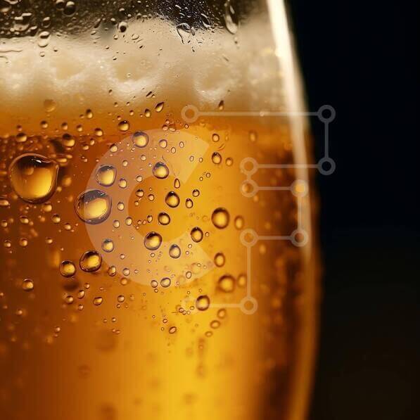 Freshly Brewed Glass of Beer with Bubbles stock photo | Creative Fabrica