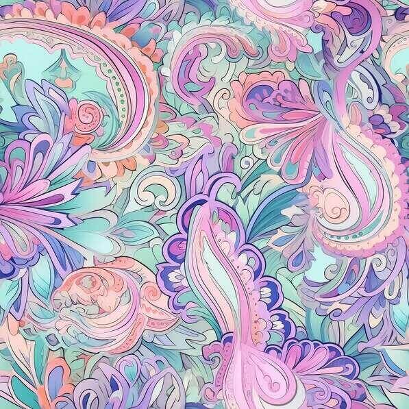 Download Colorful Paisley Pattern with Pink, Blue, and Purple Colors on ...