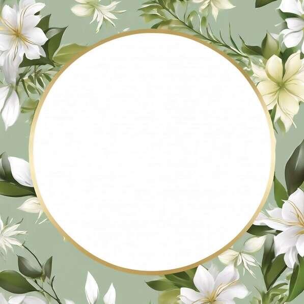 Download Ronde Bloemenkader voor Trouwuitnodigingen of Bloementhema ...