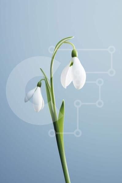 Budding White Snowdrop Flowers on a Cloudy Day stock photo | Creative ...