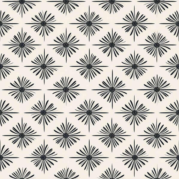Download Seamless Black and White Starburst Pattern on Beige Background ...