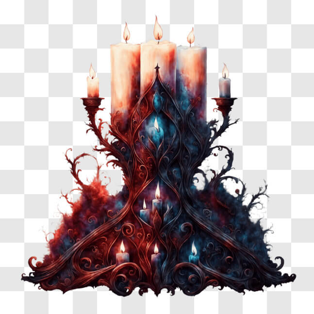 Download Gothic Art Candle Holder with Candles PNGs Online - Creative ...