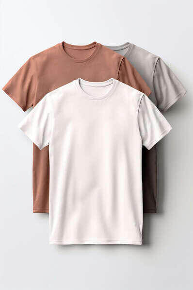 Download Mockup of Three White T-Shirts for Custom Printing Mockups ...