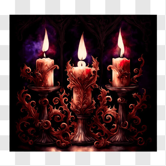 Download Gothic Art: Candlelit Cage with Roses and Candles PNGs Online ...