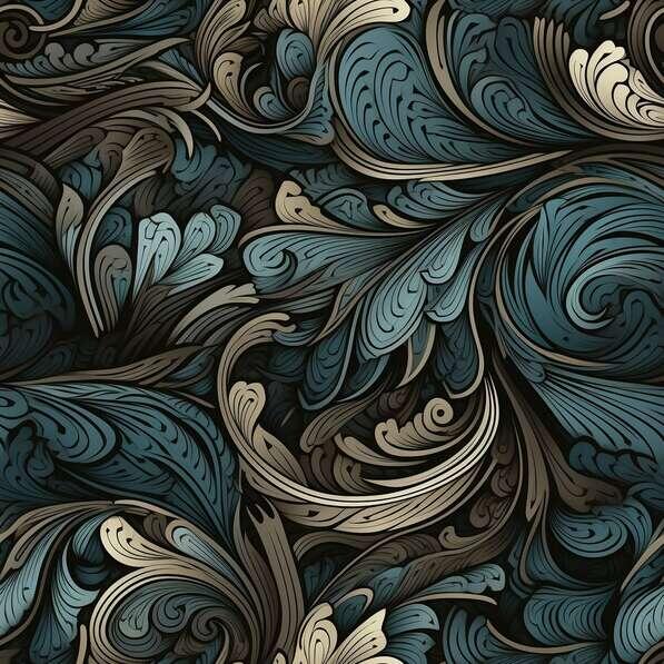 Download Abstract Blue and Brown Floral Pattern Wallpaper Patterns ...