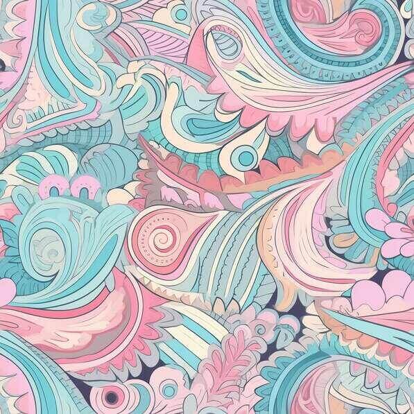 Download Colorful Paisley Pattern on Light Blue Background Patterns ...