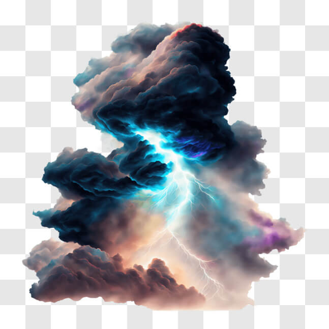 Download Vibrant Thunderstorm Cloud with Lightning PNGs Online ...