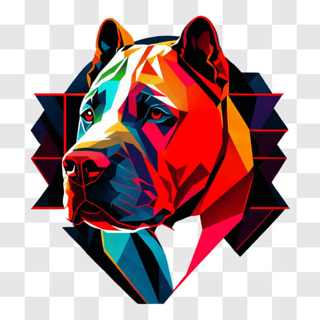 Download Colorful Abstract Geometric Dog Head Pattern PNGs Online ...