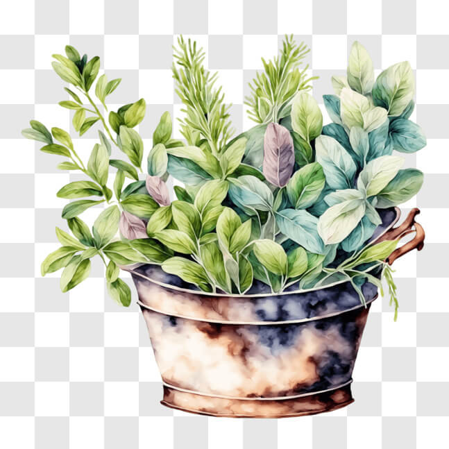 Download Watercolor Painting of Culinary Herbs and Spices - Rosemary ...